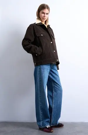 Topshop Faux Suede Western Jacket