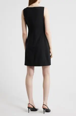 Theory Stretch Wool Boat Neck Minidress