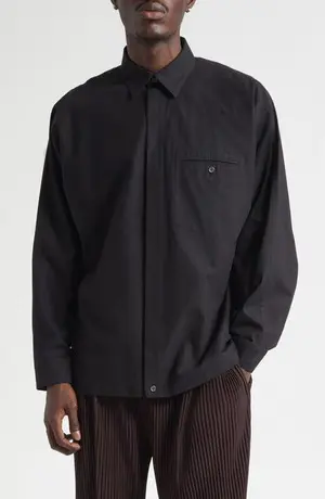Issey Miyake Streamlined Cotton Button-up Shirt - Black