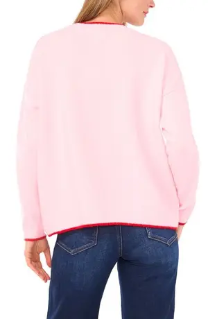 CECE DUPRAZ Heart Graphic Crewneck Sweater