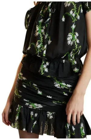 Cynthia Rowley Printed Silk Mini Skirt