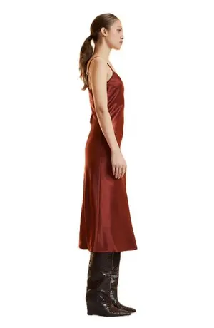 Cynthia Rowley Satin Slip Midi Dress