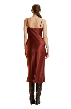 Cynthia Rowley Satin Slip Midi Dress