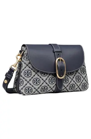 Tory Burch T Monogram Soft Jacquard & Leather Shoulder Bag