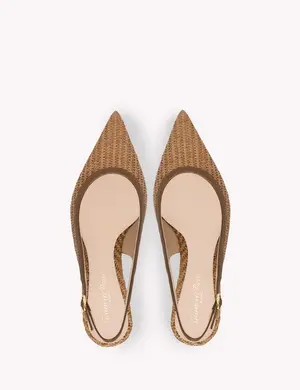GIANVITO ROSSI Minorca Raffia Slingbacks