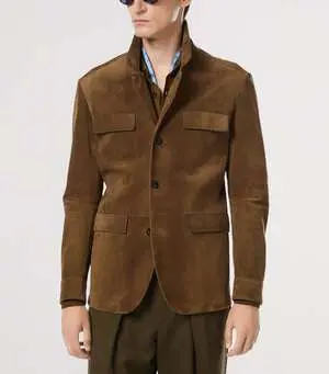 TOM FORD Suede Military Jacket - Green