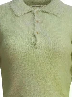 Auralee Brushed Wool Polo Sweater
