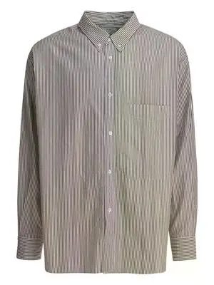 BEAMS Lisa Striped Chest-pocket Shirt - Brown