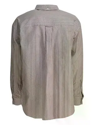 BEAMS Lisa Striped Chest-pocket Shirt - Brown