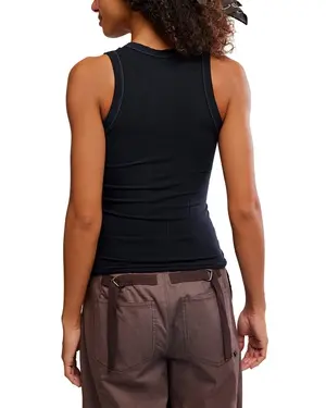 Free People So Soft Seamless Tank Top - Black