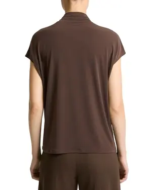 Vince Twist Neck Cap Sleeve Top - Dark Bark