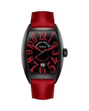 Franck Muller Cintree Curvex Casablanca Automatic Watch, 55.4mm X 39.6mm - Black/red