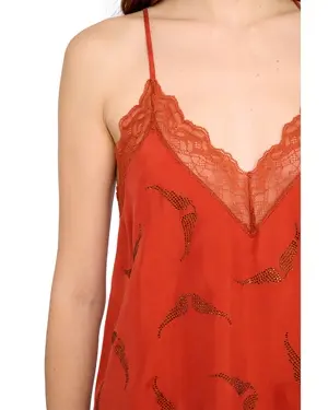 Zadig&Voltaire Christy Silk Camisole With Wing Embellishments - Spice