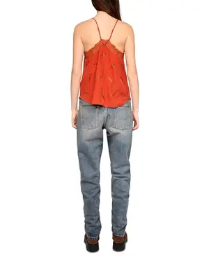 Zadig&Voltaire Christy Silk Camisole With Wing Embellishments - Spice