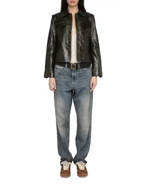 Zadig&Voltaire Liam Cuir Glossy Leather Jacket