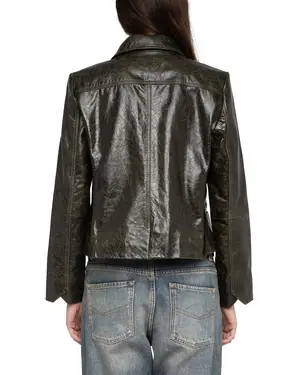 Zadig&Voltaire Liam Cuir Glossy Leather Jacket