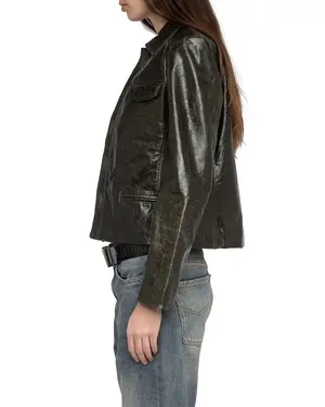 Zadig&Voltaire Liam Cuir Glossy Leather Jacket