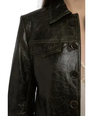 Zadig&Voltaire Liam Cuir Glossy Leather Jacket