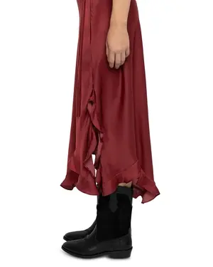Zadig&Voltaire Jeto Satin Skirt - Cherry