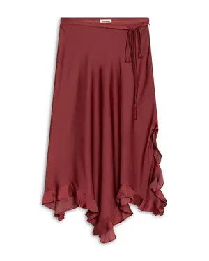 Zadig&Voltaire Jeto Satin Skirt - Cherry