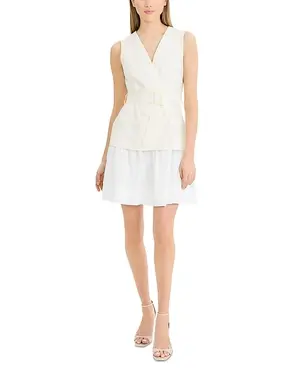 LUXELY Belted Minidress - Cloud Dancer