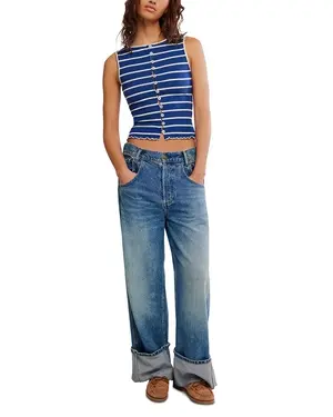 Free People Striped Tank Top - Navy Combo