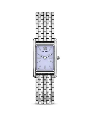 Tory Burch Slim Eleanor Watch, 20mm X 34mm - Silver/purple