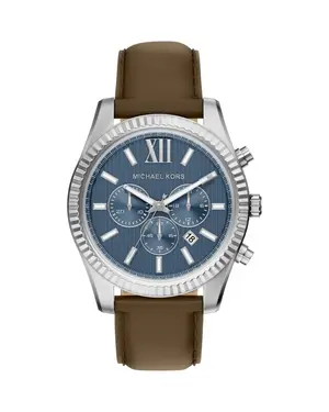 Michael Kors Lexington Chronograph, 45mm - Brown/blue