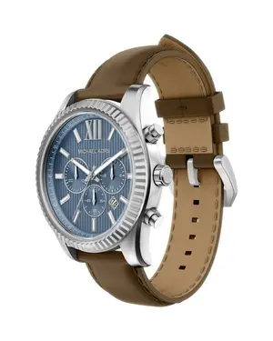 Michael Kors Lexington Chronograph, 45mm - Brown/blue