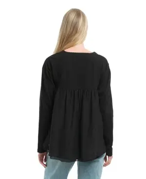 WILT CLOTHING Button-front Mixed Cardigan - Black