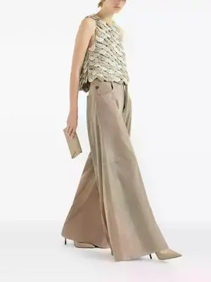 Brunello Cucinelli Suede Monili-detail Trousers - Neutrals