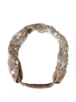 Brunello Cucinelli Sequin Headband - Neutrals