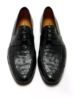 Magnanni Leather Penny Loafers - Black