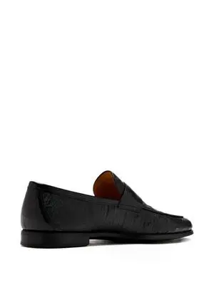 Magnanni Leather Penny Loafers - Black