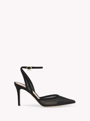 GIANVITO ROSSI Dorotea D'orsay 85 Ankle Pumps - Black Fabric
