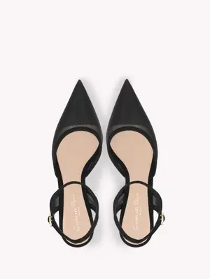 GIANVITO ROSSI Dorotea D'orsay 85 Ankle Pumps - Black Fabric