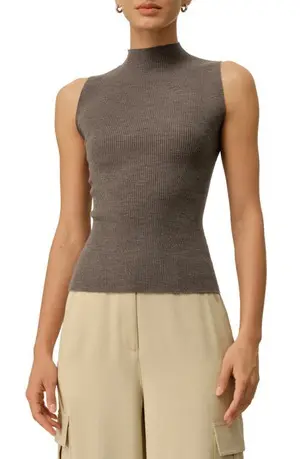 Lilysilk Knit Wool Sleeveless Vest - Brown