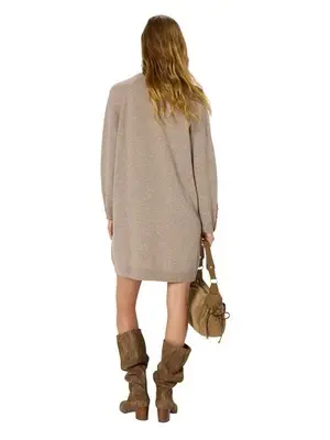 Gerard Darel Loma Button-shoulder Knitted Mini Dress