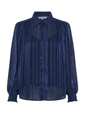Gerard Darel Annick Sheer Lurex Stripe Blouse