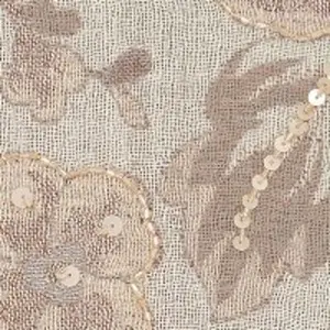 Gerard Darel Rosetta Sequin Embroidered Floral Scarf - Sand