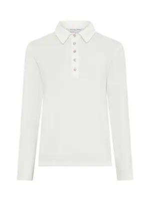 Gerard Darel Hania Rhinestone Button Polo Shirt