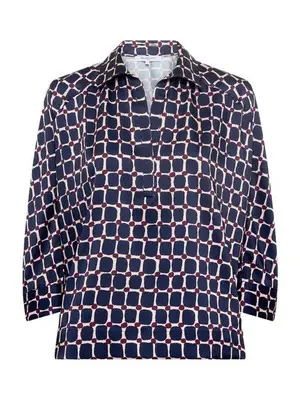 Gerard Darel Ariane Geometric Print Boxy Blouse