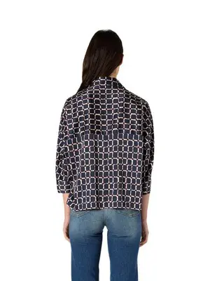 Gerard Darel Ariane Geometric Print Boxy Blouse