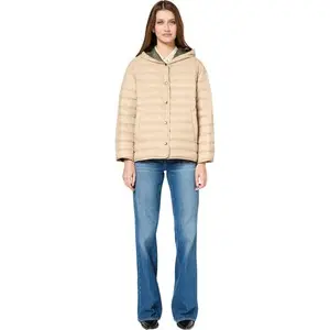 Gerard Darel Serena Quilted Hooded Reversible Jacket