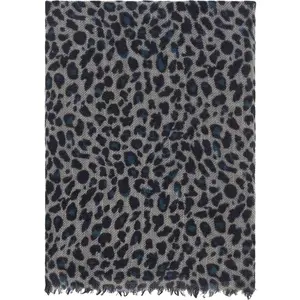 Gerard Darel Rosalie Leopard Pattern Scarf - Navy Blue