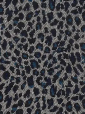 Gerard Darel Rosalie Leopard Pattern Scarf - Navy Blue