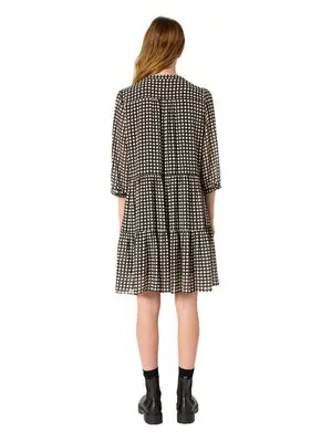 Gerard Darel Lira Tiered Polka Dot Dress