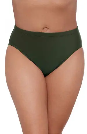 AQUA GREEN Mid-rise Brief Swimsuit Bottom - Malachite