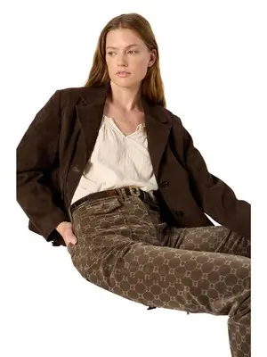 Gerard Darel Anna Flared Monogram Corduroy Jeans