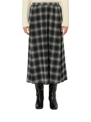 Gerard Darel Basma Checked Midi Skirt